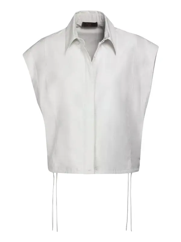 MOORER Cotton Shirt With Tie Detail - White