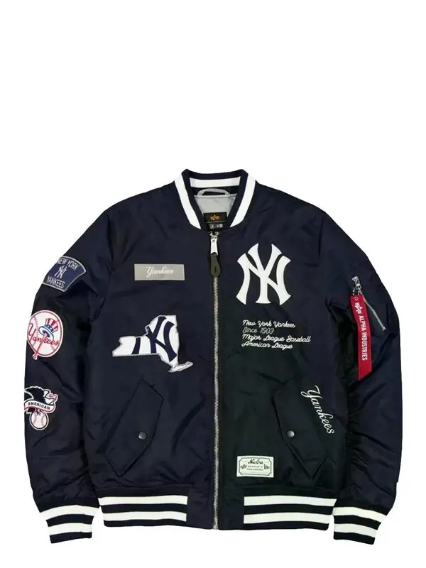 New Era X Alpha Industries New York Yankees Ma-1 Bomber Jacket - Blue
