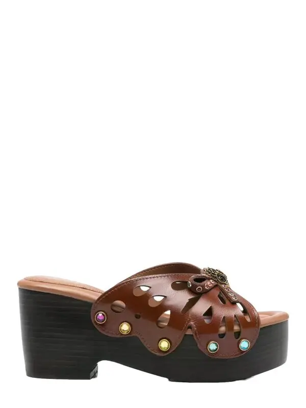 Kurt Geiger Butterfly Embellished Platform Sandals - Brown