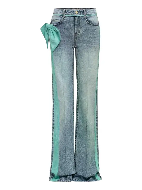 Hellessy Bow-embellished Paneled Jeans - Blue