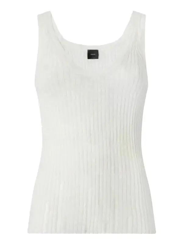 Pinko Sleeveless Ribbed Vest - Neutrals