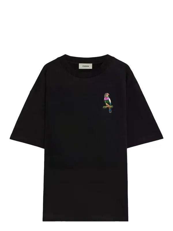 A PAPER KID Bird-print T-shirt - Black