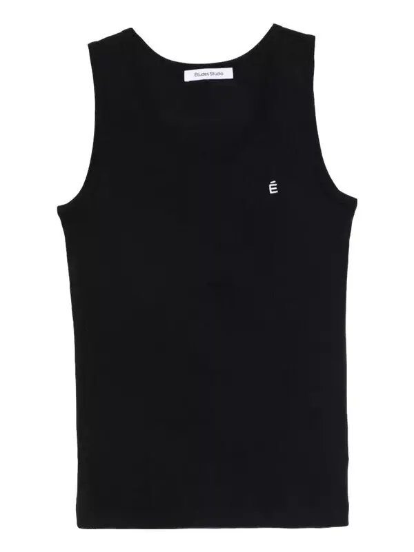 Études Studio Embroidered Rib Tank Top - Black
