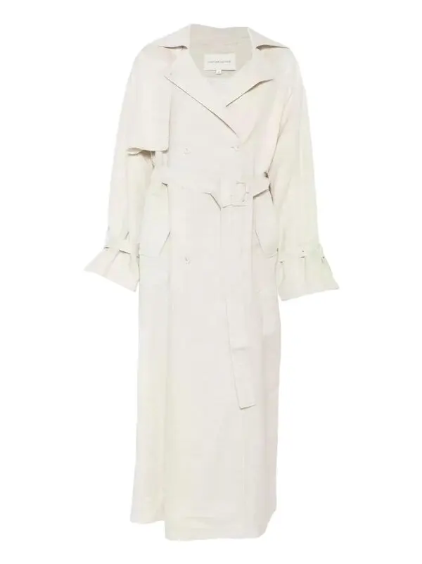 VIKTORIA CHAN Double-breasted Belted Trench Coat - Neutrals