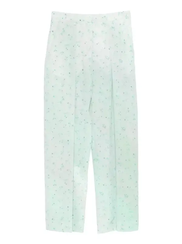 Victoria Beckham Floral Palazzo Pants - Green