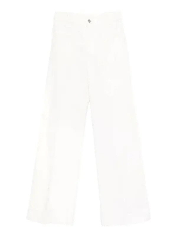 Victoria Beckham Patch-pocket Wide-leg Jeans - White
