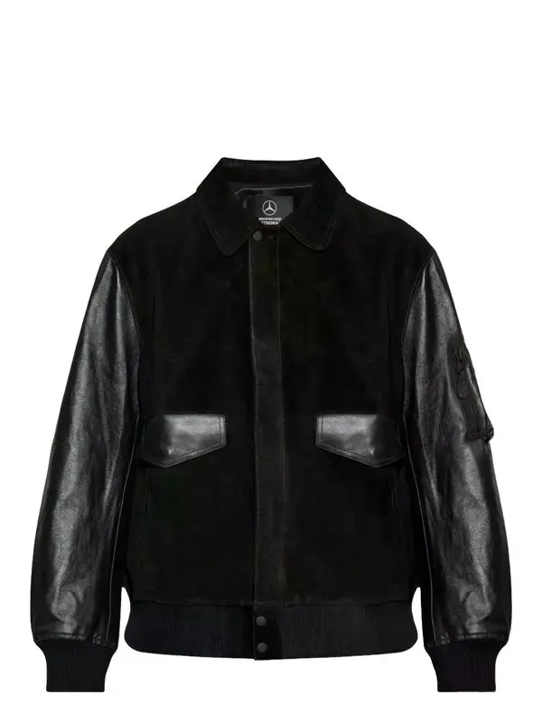 Y3 X Mercedes-amg Petronas F1 Panelled Leather Jacket - Black