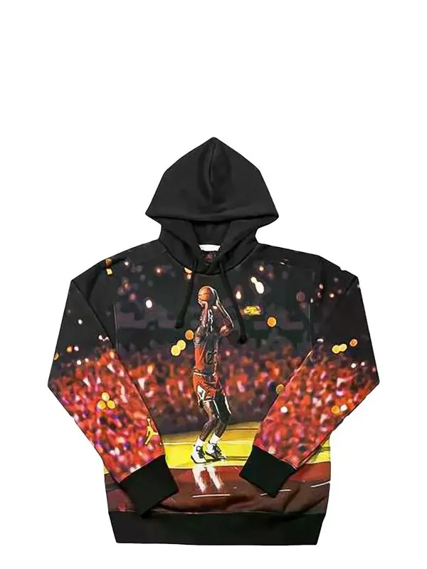 JORDAN Graphic Print Hoodie - Black