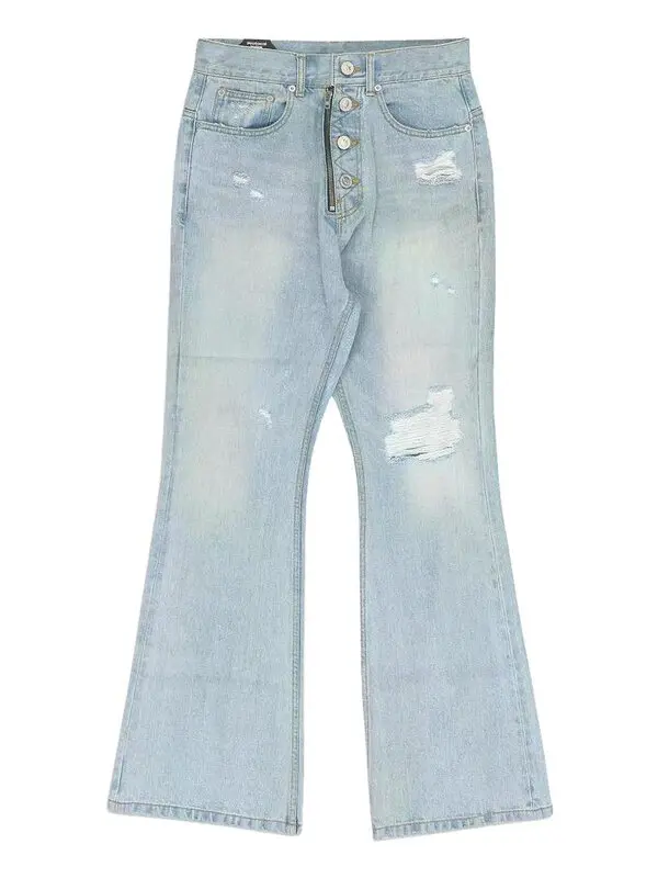 PROTOCOL INDEX Distressed Flared Jeans - Blue