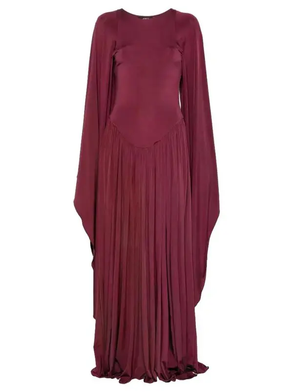 Amen Pleated Maxi Dress - Red