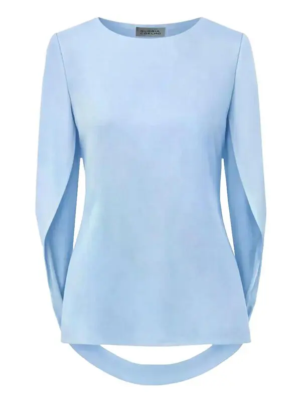 GLORIA COELHO Long-sleeve Cutout Top - Blue