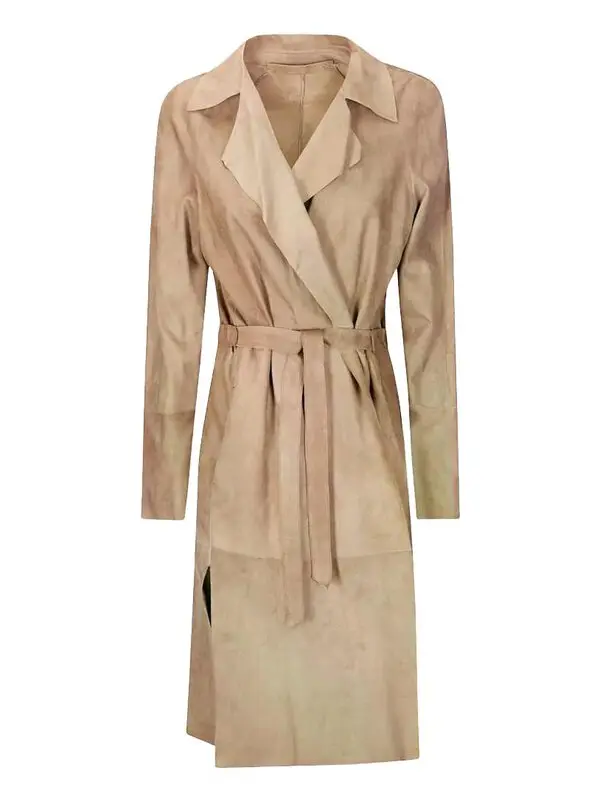 SALVATORE SANTORO Belted Sheepskin Coat - Neutrals