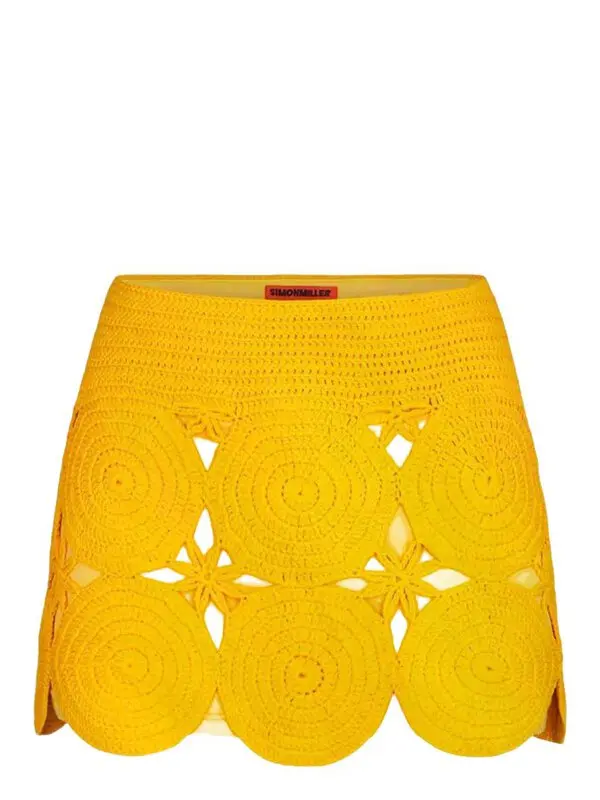 SIMONMILLER Crochet-appliquéd Mini Skirt - Yellow