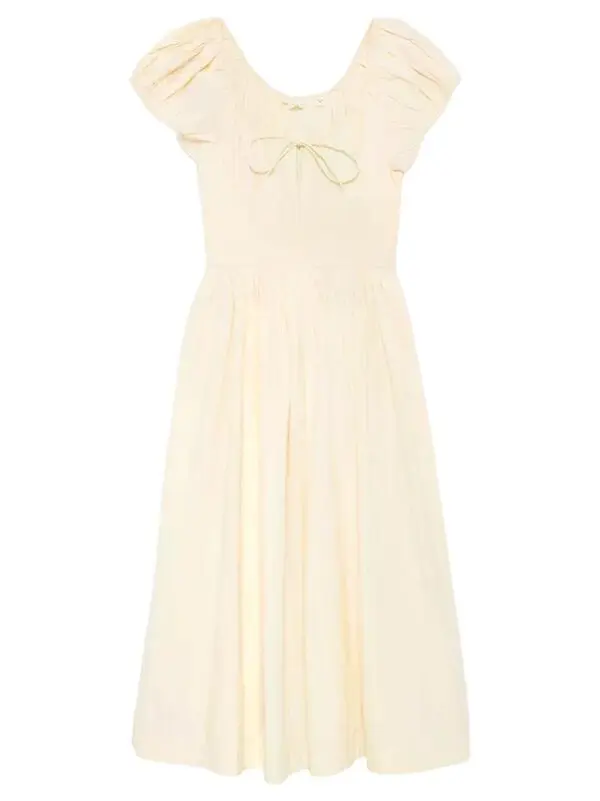 DÔEN Quinn Puff-sleeves Midi Dress - Yellow