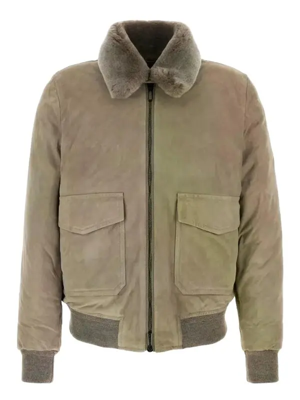 MOORER Antenore Leather Jacket - Neutrals