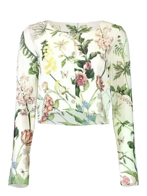 Cara Cara Floral-design Cardigan - White