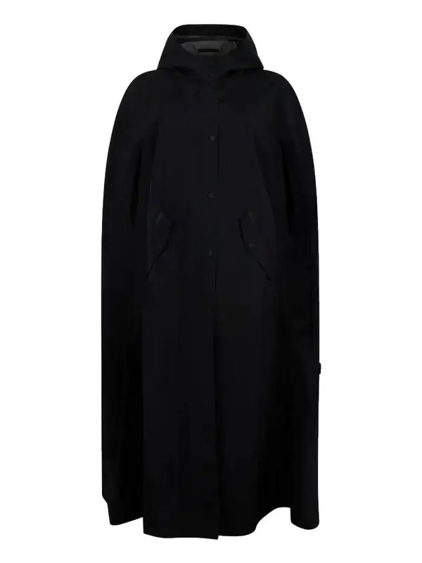 Herno Hooded Single-breasted Coat - Black