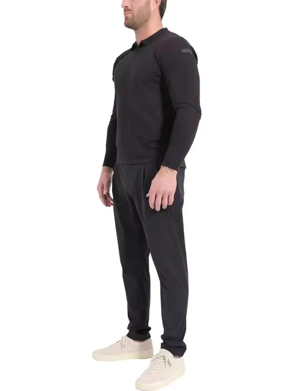 RRD Marine Polo-shirt With Pleated Front - Black