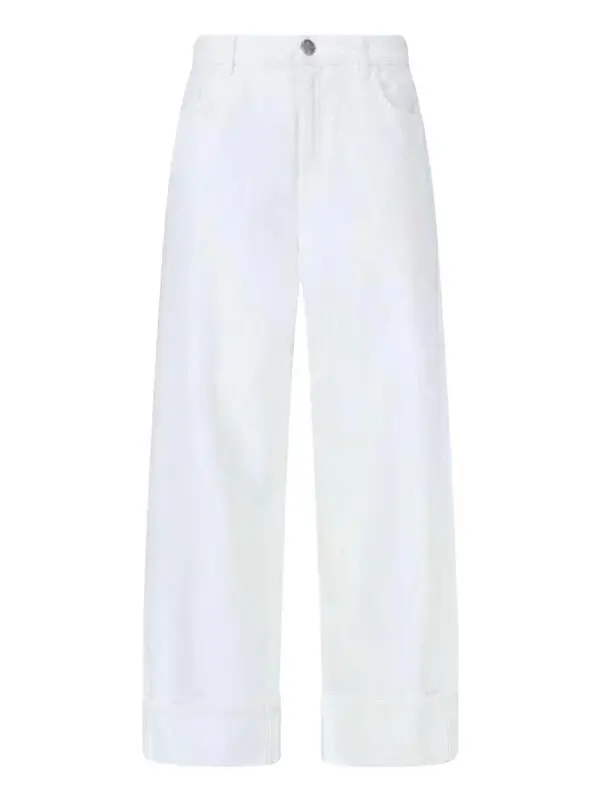 RÓHE Cuffed Straight Jeans - White
