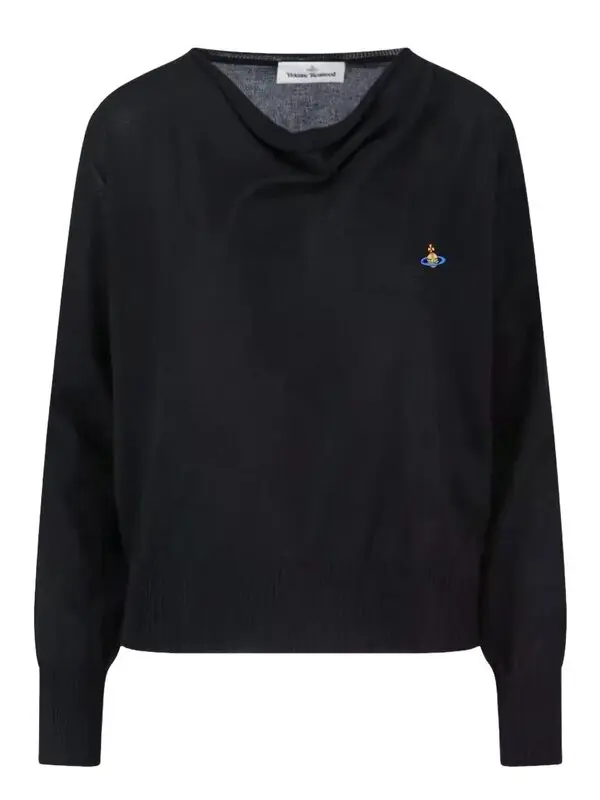 VIVIENNE WESTWOOD Orb Logo Crew-neck Sweater - Black