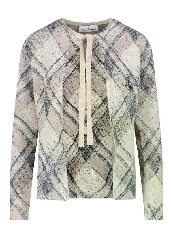 VIVIENNE WESTWOOD Broken Tartan Cardigan - Neutrals