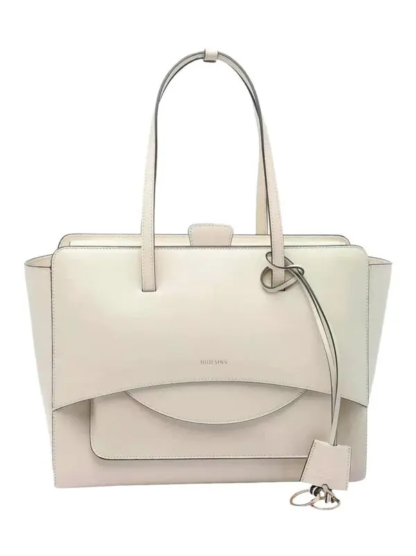 HIDESINS Large Flap Tote Bag - White