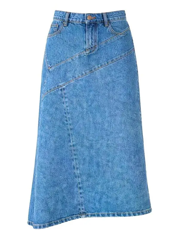 Officine Générale Anisea Panelled Skirt - Blue