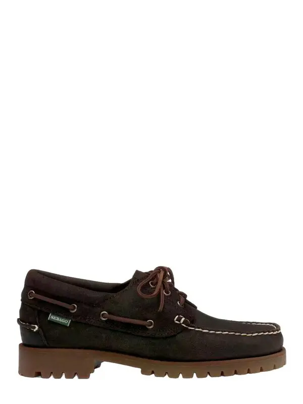 SEBAGO Waxed Suede Boat Shoes - Brown