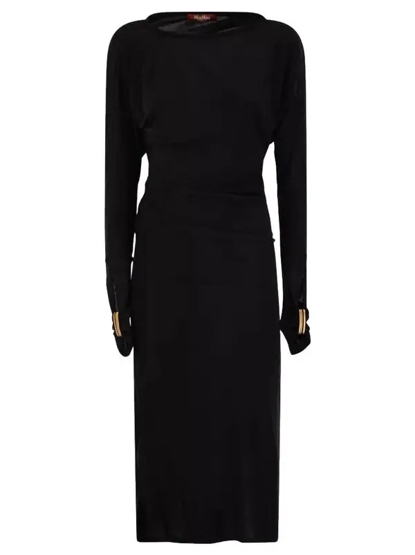 Max Mara Draped Midi Dress - Black