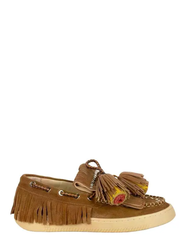 Elena Iachi Tassel-detail Fringed Loafers - Brown