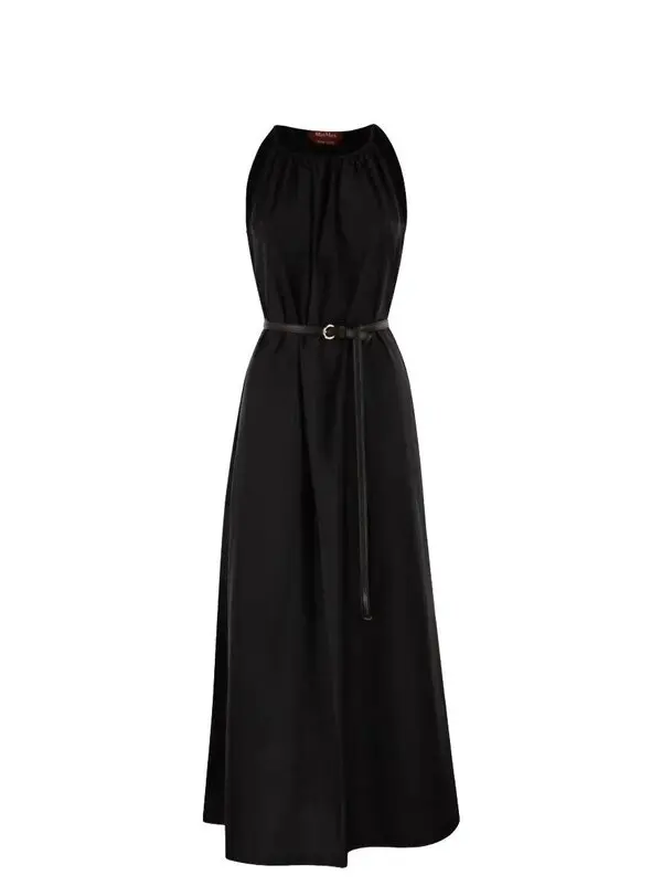 Max Mara Halterneck Belted Maxi Dress - Black