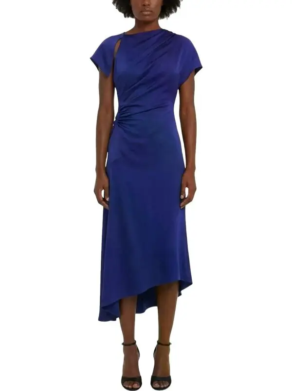 Victoria Beckham Asymmetric Gathered Dress - Blue