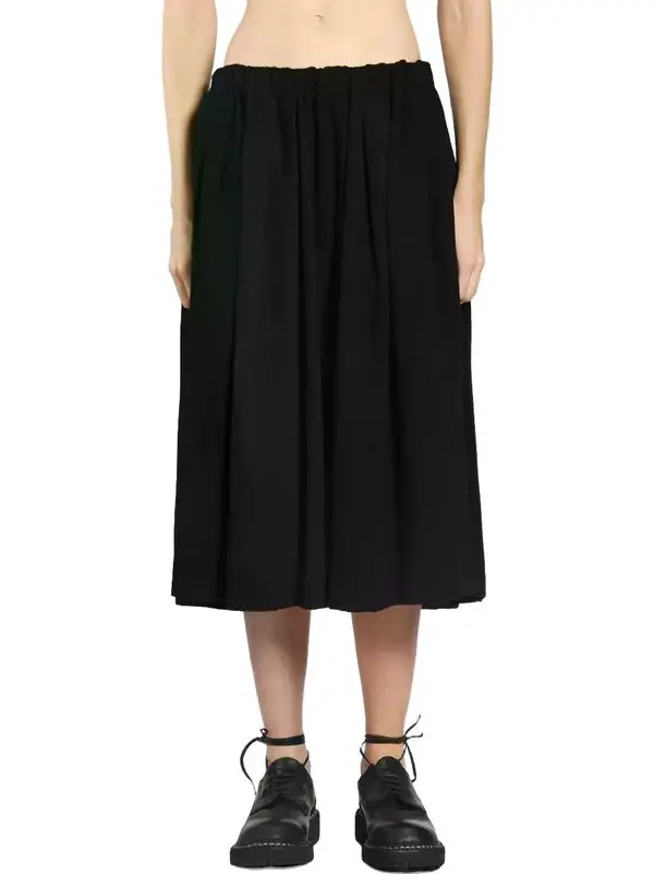 CDG Pleated Midi Skirt - Black