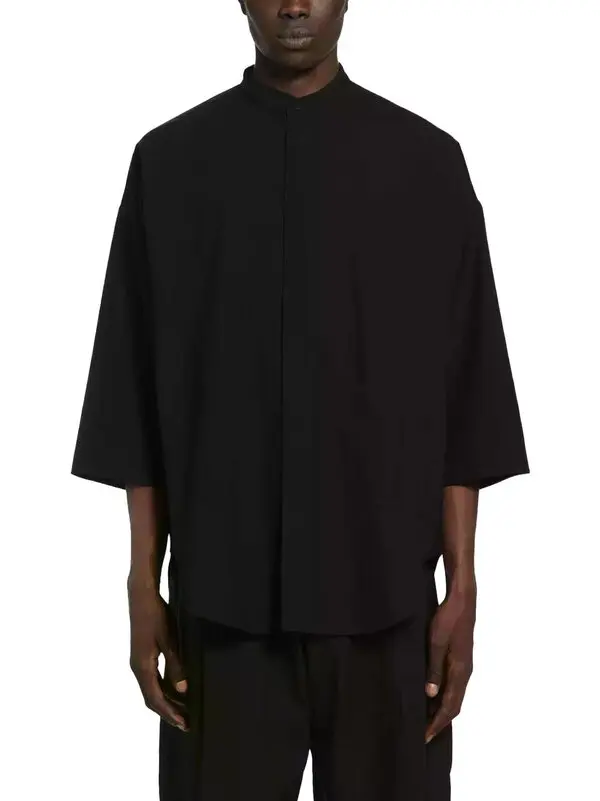 Fear Of God Band-collar Shirt - Black