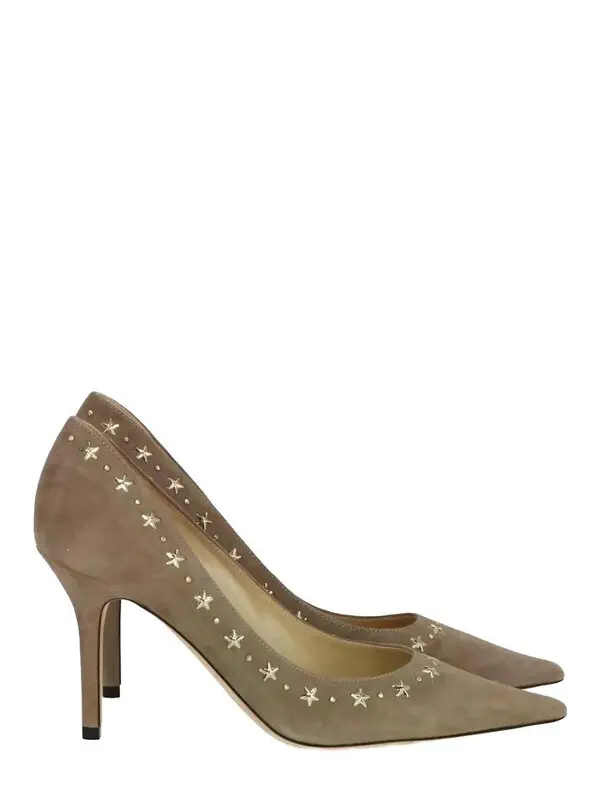 JIMMY CHOO Agnes Suede Heeled Pumps - Brown