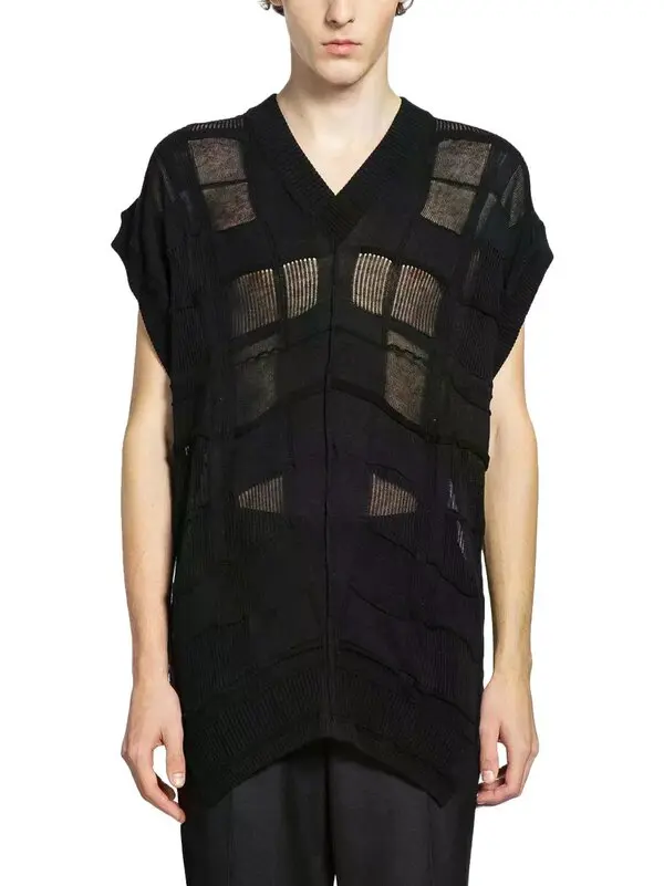HALOS Sheer-panelled T-shirt - Black