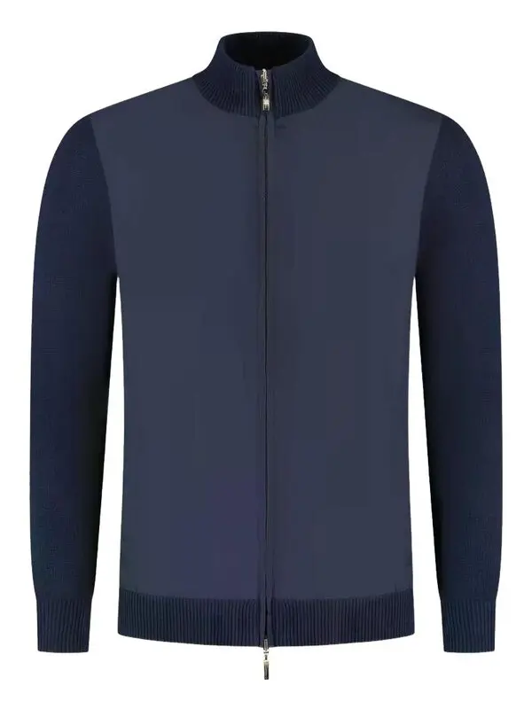 DORIANI CASHMERE Zip-up Panelled Jacket - Blue