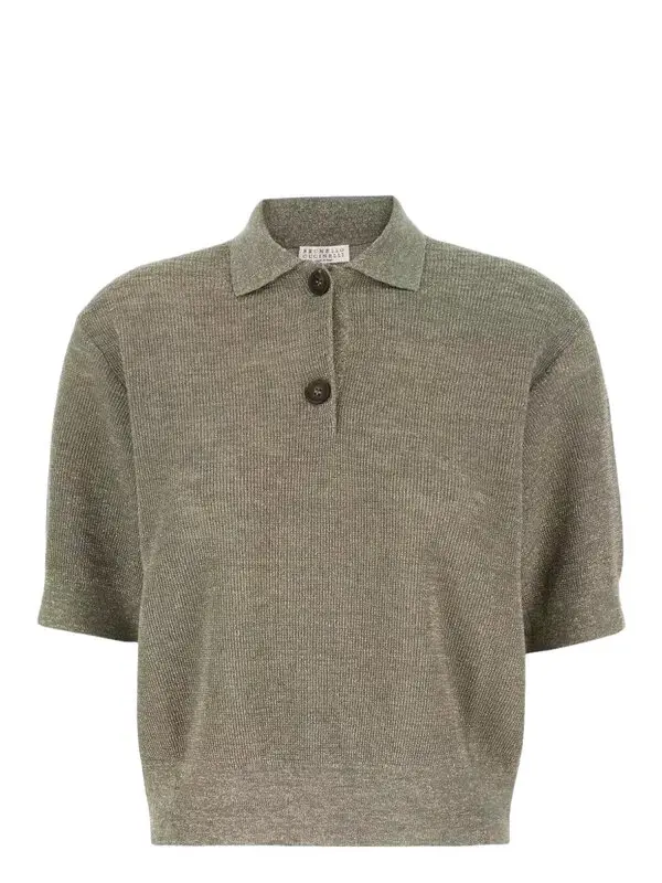 Brunello Cucinelli Cropped Polo Shirt - Grey
