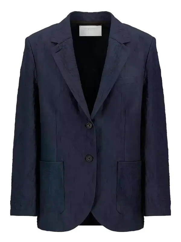 Harris Wharf London Textured Cotton Single-breasted Blazer - Blue