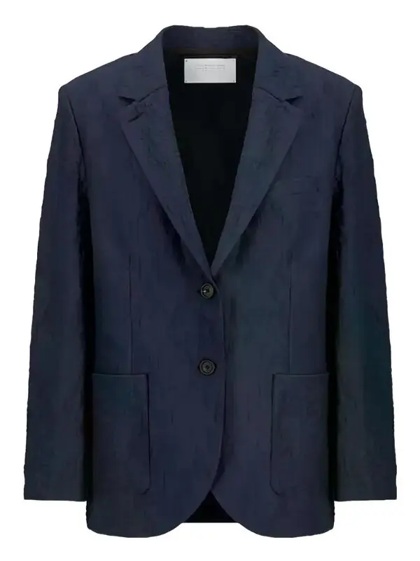 Harris Wharf London Single-breasted Textured Cotton Blazer - Blue