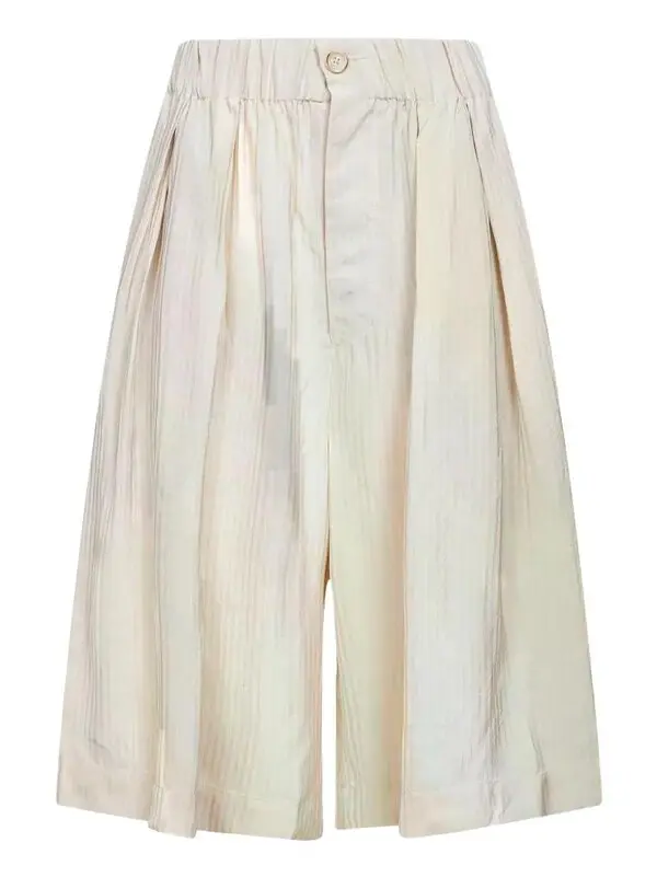 UMA WANG Elasticated-waist Pleated Shorts - Neutrals