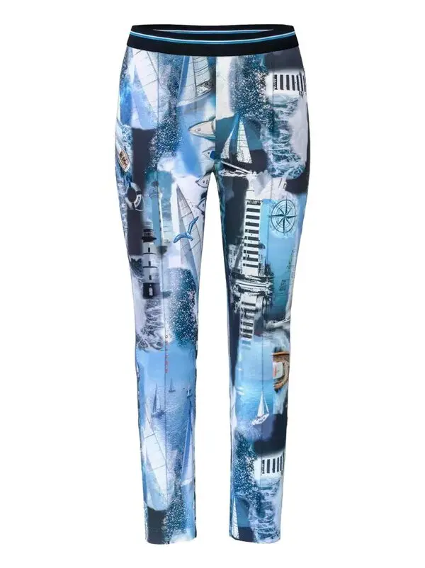 MARCCAIN Sofia Nautical-print Leggings - Blue