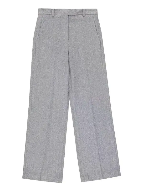 CIRCOLO 1901 Pleated Linen Trousers - Grey