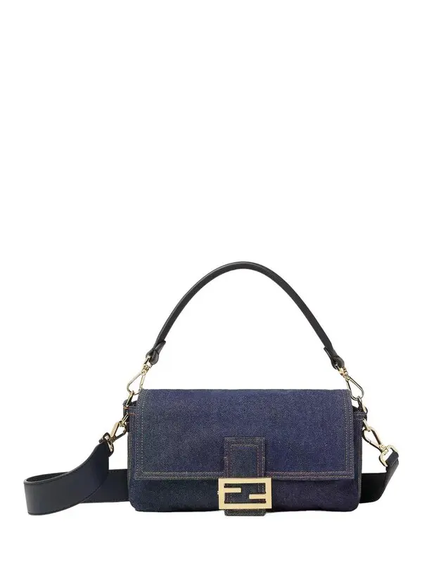 Fendi Ff-motif Denim Bag - Blue