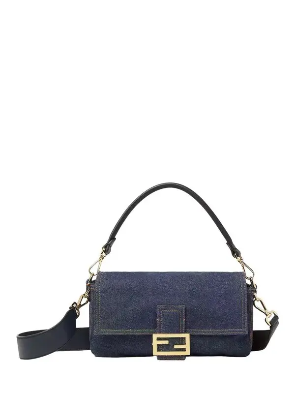 Fendi Ff-motif Denim Bag - Blue