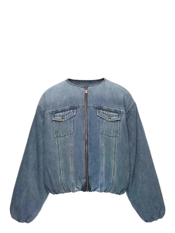 Magda Butrym Zip Denim Jacket - Blue