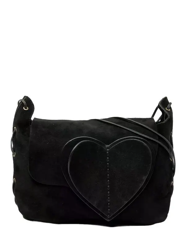 Gucci 2000-2015 Suede Heart Crossbody Bag - Black
