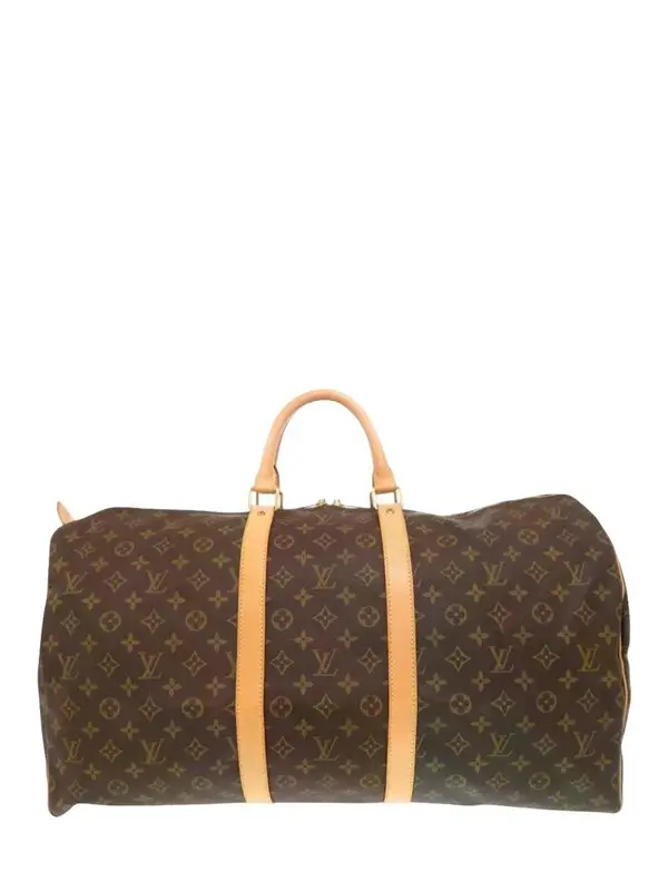 LOUIS VUITTON 2001 Monogram Keepall 55 Travel Bag - Brown