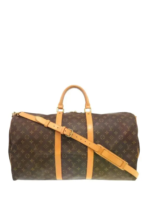 LOUIS VUITTON 1997 Monogram Keepall Bandouliere 55 Travel Bag - Brown