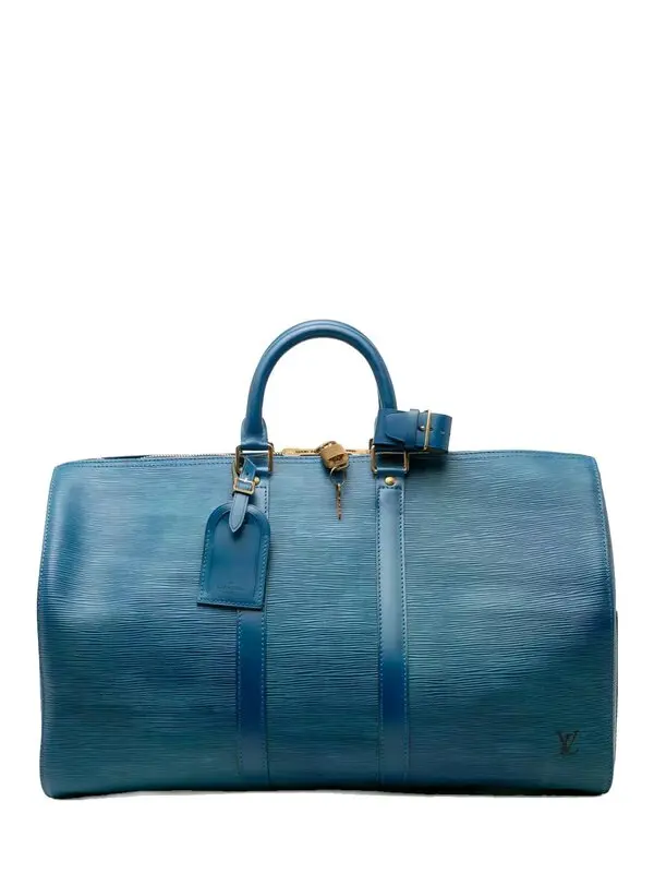 LOUIS VUITTON 1996 Epi Keepall 45 Travel Bag - Blue